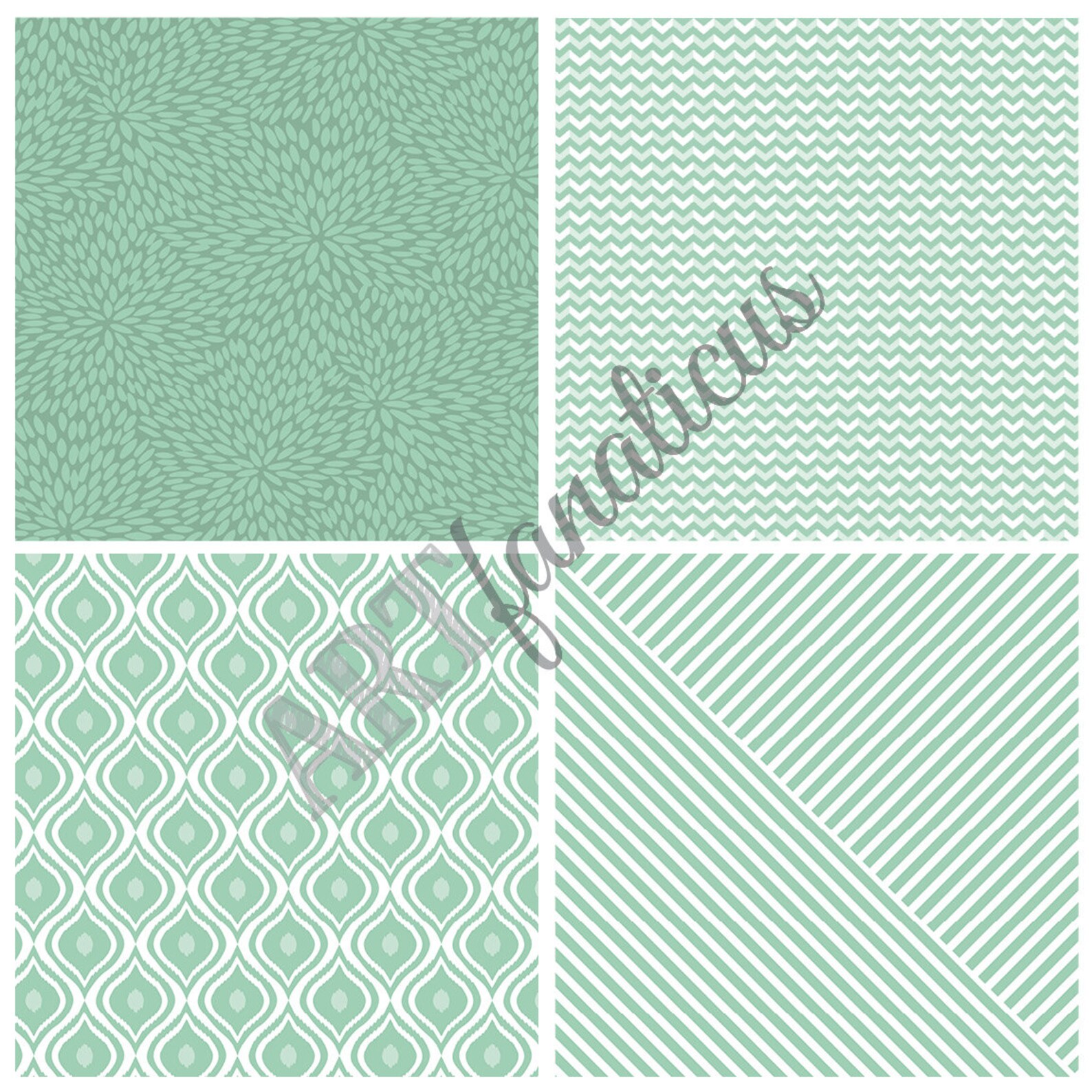 Green Digital Papers hemlock GREEN Pantone Spring - Etsy