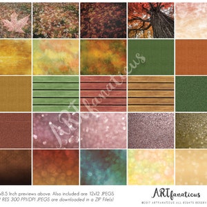 Big Bundle AUTUMN Digital Papers Include 100 Jpegs With 50 Unique ...