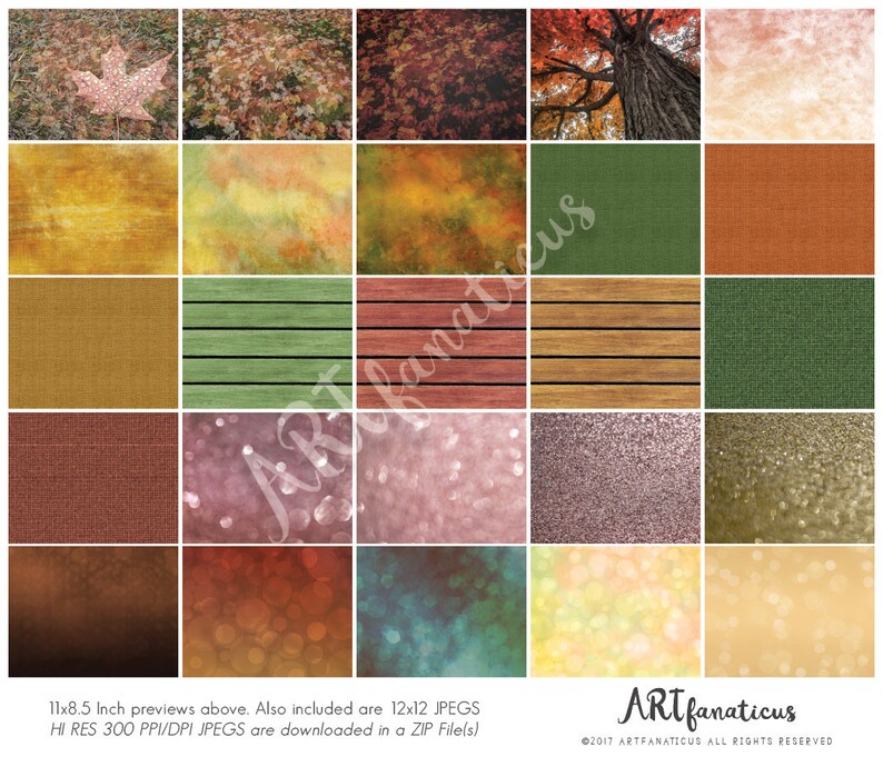 Big Bundle AUTUMN Digital Papers Include 100 Jpegs With 50 Unique ...