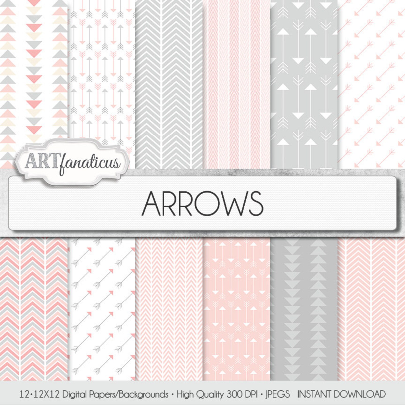 Arrows Digital Papers: "arrows", Chevron Patterns, Triangles, Geometric ...