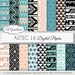 Tribal Digital Paper "aztec" Digital Paper Tribal Designs in Blue ...
