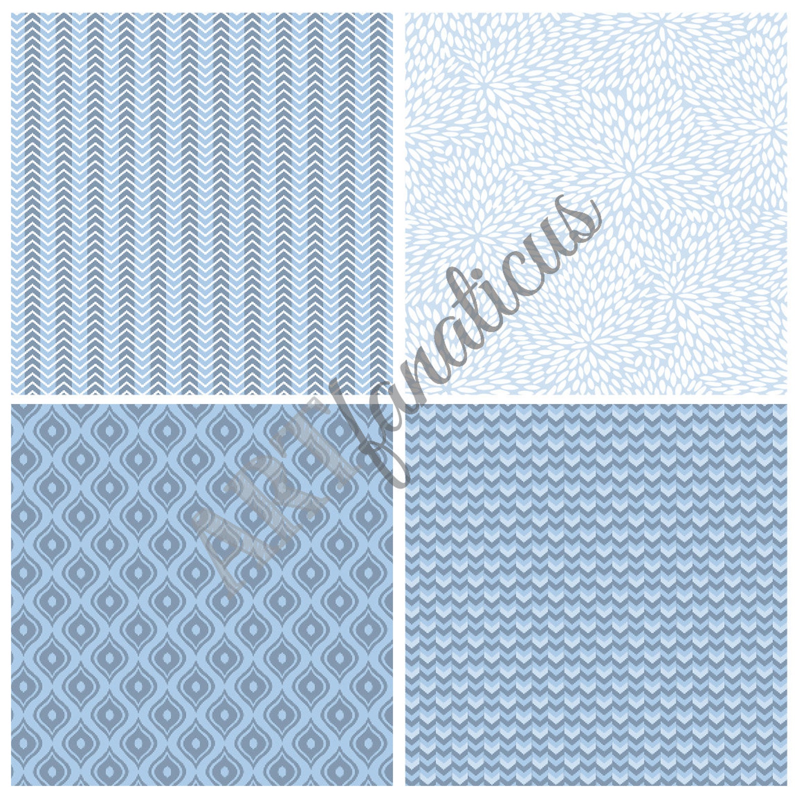 Blue Digital Papers placid BLUE Pantone Spring - Etsy