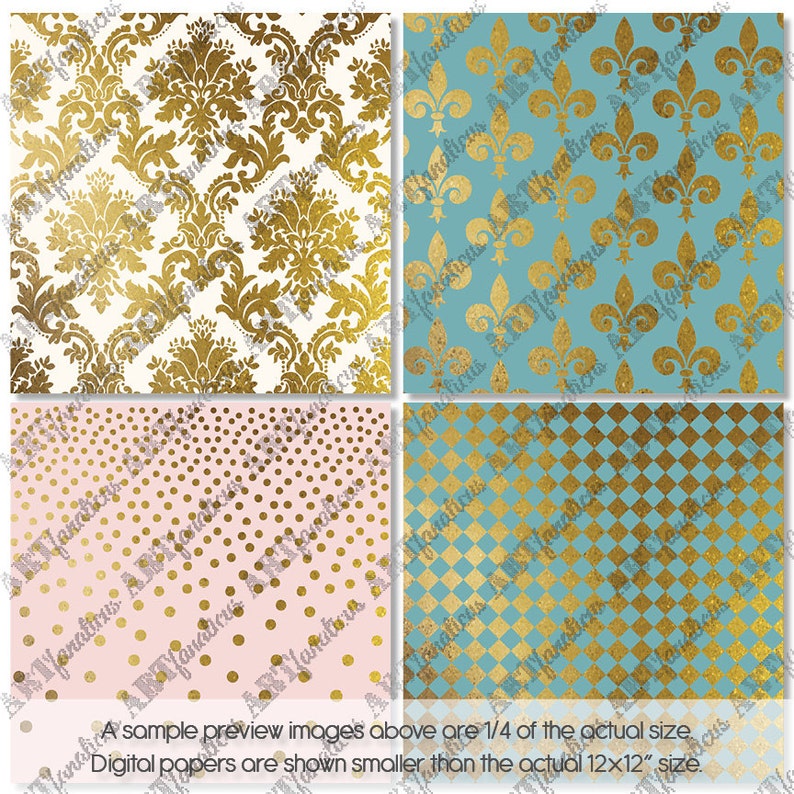 Gold Digital Papers "gold Elegance Backgrounds" Inspired by My Gold ...