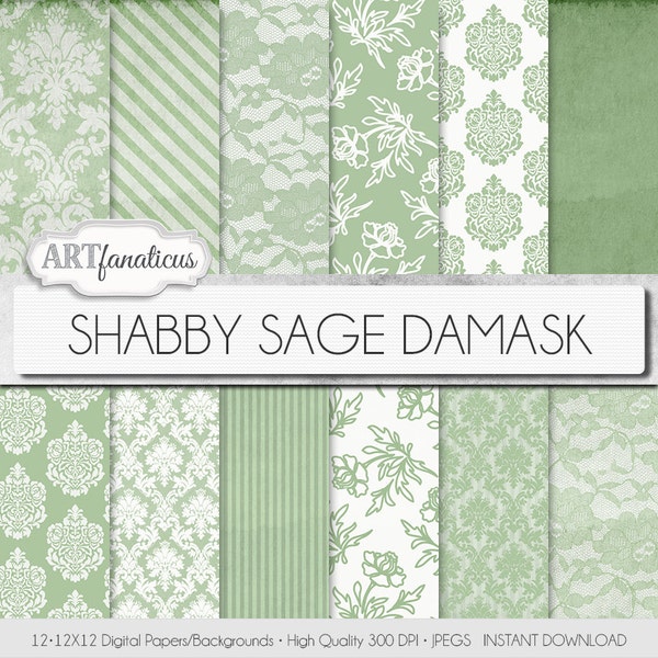 Damask Digital Paper - Etsy