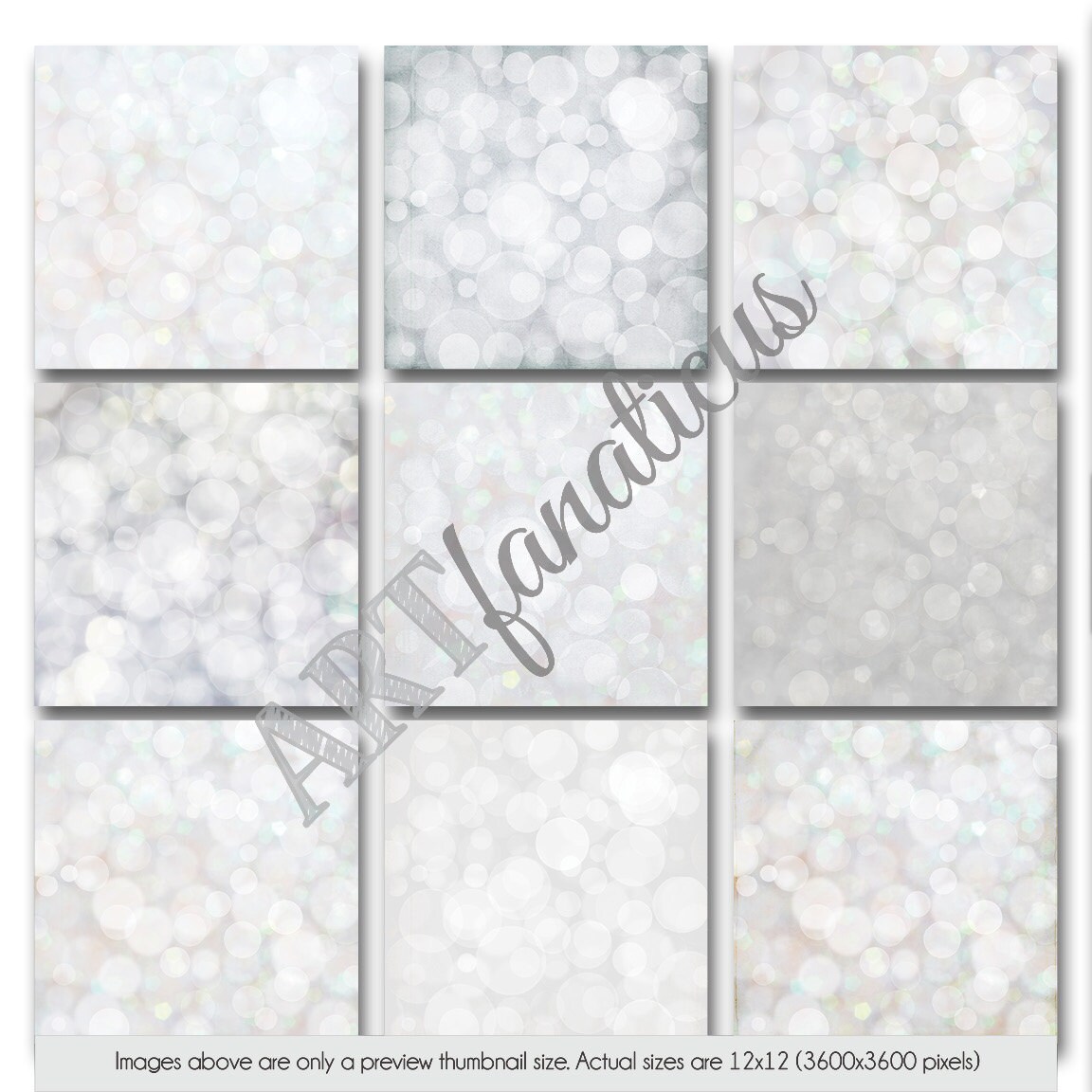 Bokeh Digital Papers "winter WHITE Bokeh" White Digital Backgrounds ...