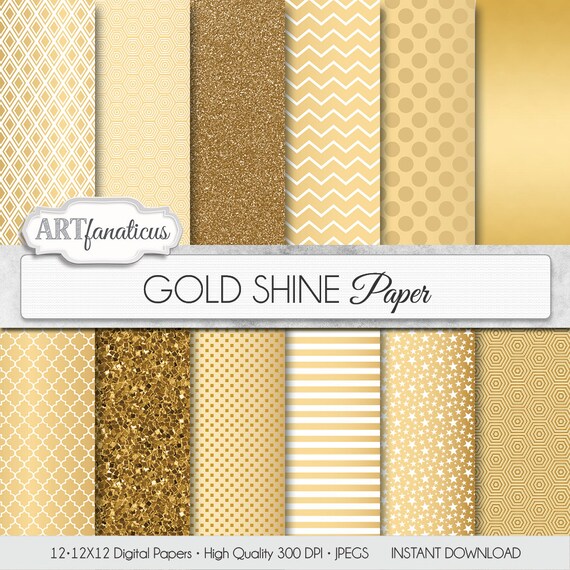 Gold Digital Paper Christmas Gold Paper gold - Etsy