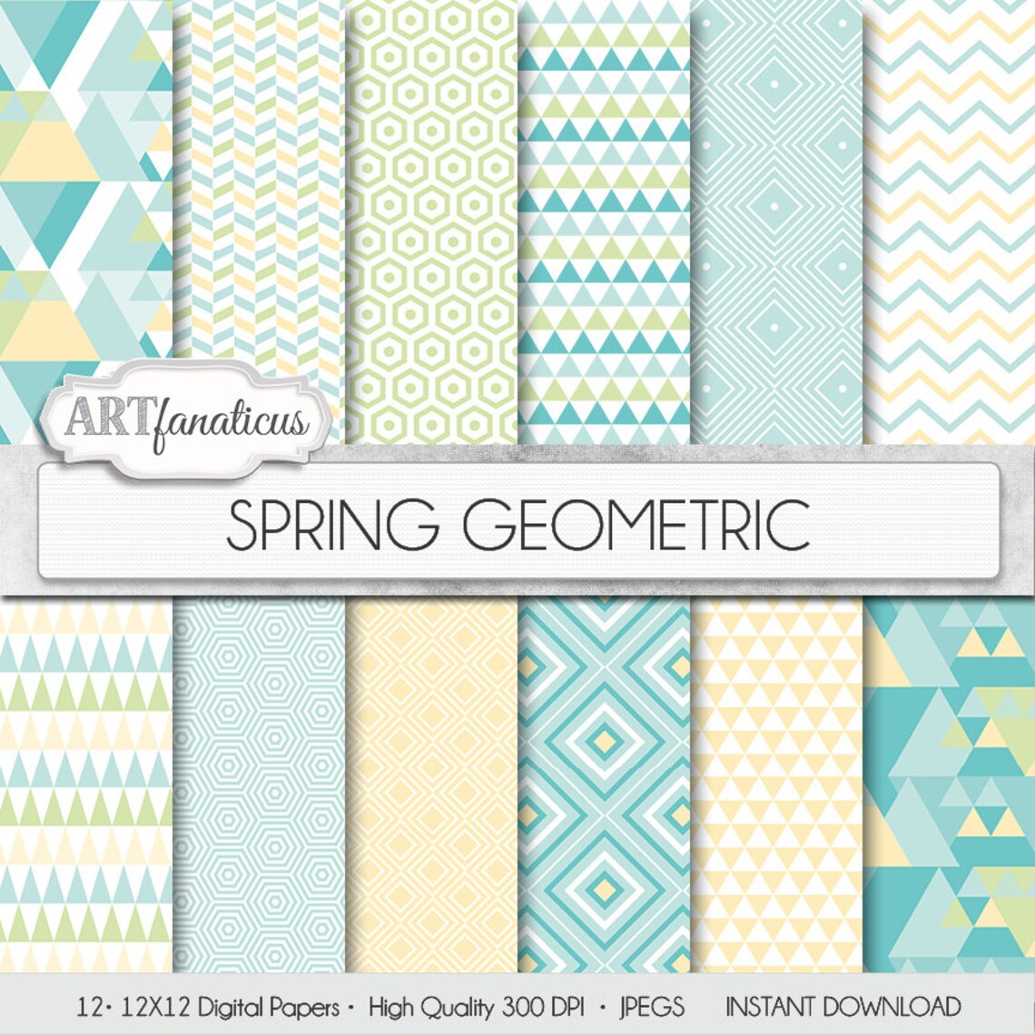 Geometric Digital Papers spring Geometric Spring Color Geometric Shapes ...