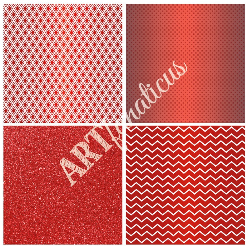 Red Digital Papers "ruby RED Shine" Ruby Red Papers With Red Quatrefoil ...