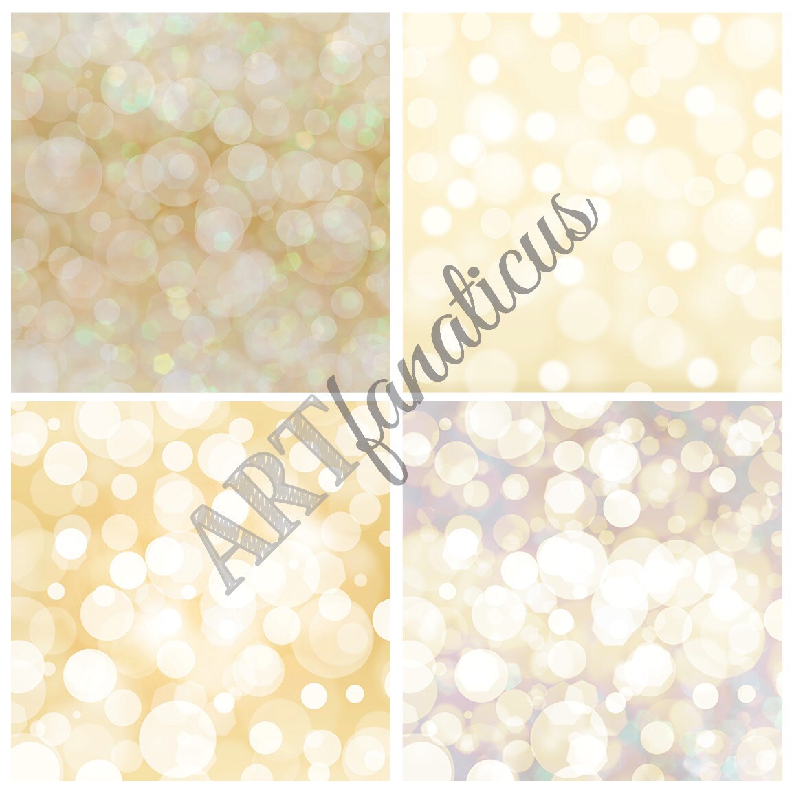 Digital Papers Bokeh "gold & Silver Bokeh" Bokeh Overlay, Gold Digital ...