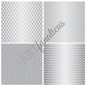 Silver Papers "silver Shine" Digital Paper With Silver Glitter, Silver ...