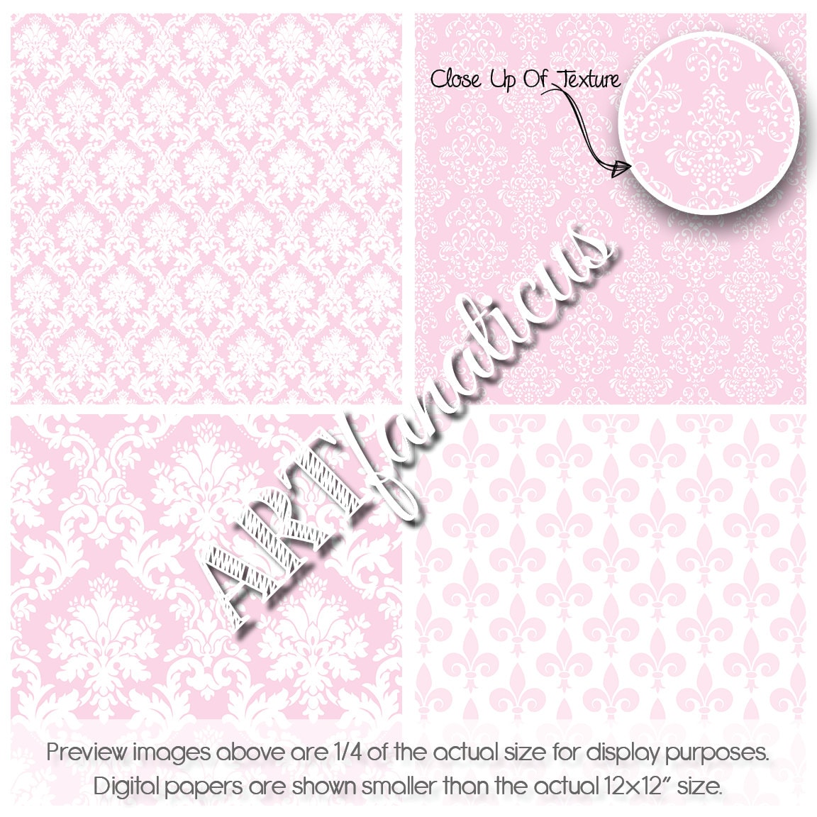 Wedding Damask Digital Papers "pink Damask" Elegant, Pink, White, Blush ...