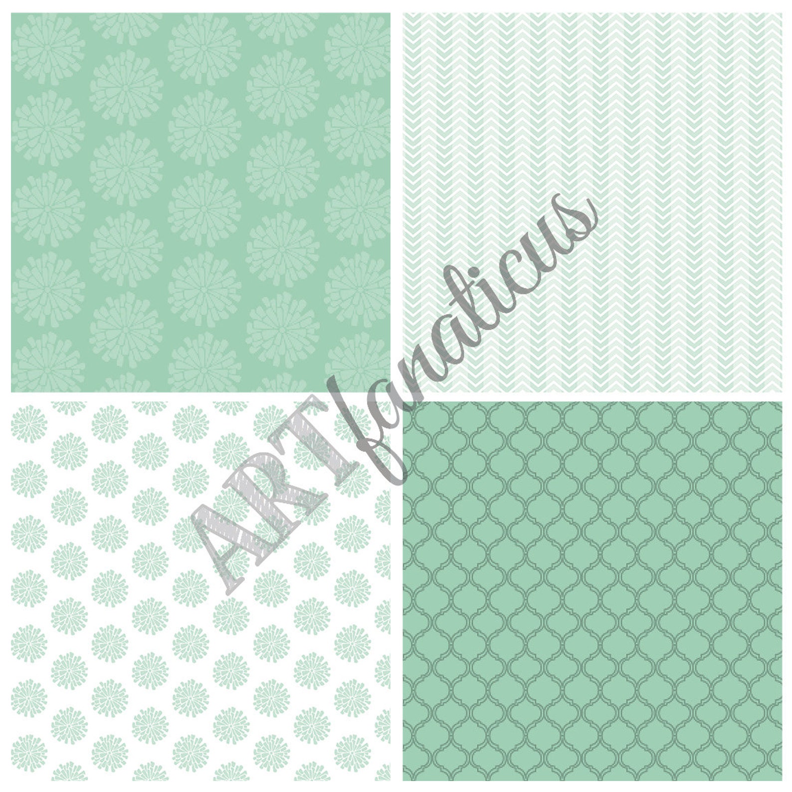 Green Digital Papers "hemlock GREEN Pantone" Spring Color, Background ...