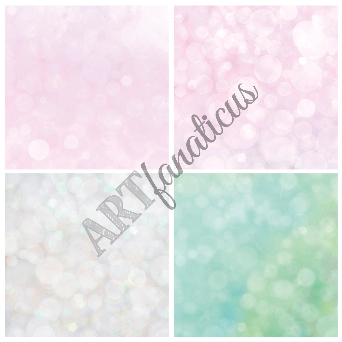 Bokeh Digital Papers "watercolor Bokeh" Pink Bokeh, Green Bokeh ...