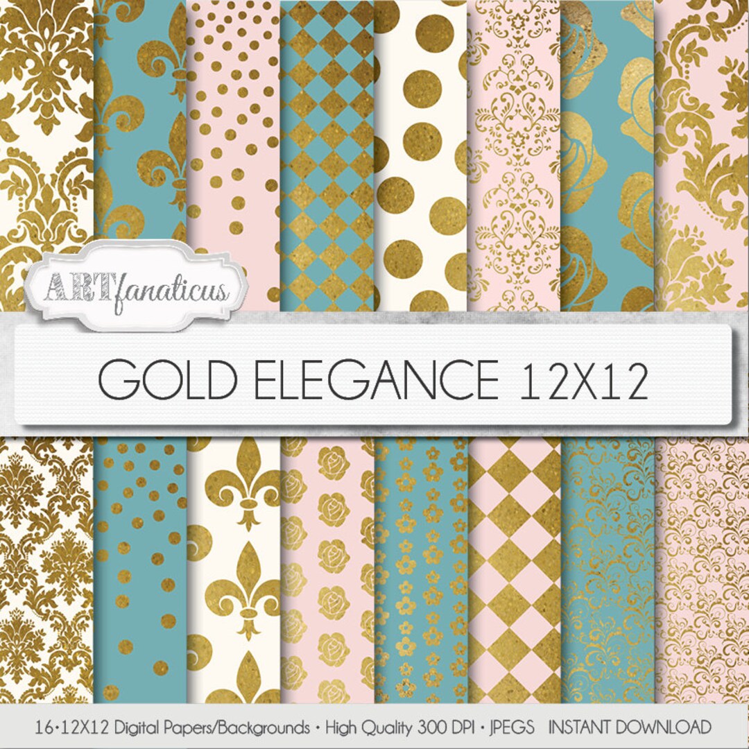 Gold Digital Papers "gold Elegance Backgrounds" Inspired by My Gold ...