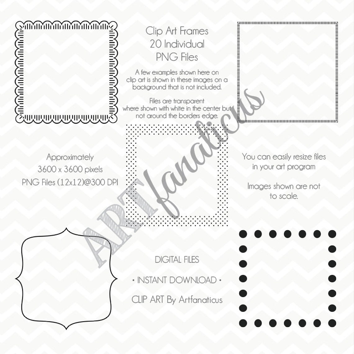 Clipart "black SQUARE FRAMES Clipart" 20 Frames/labels, Overlays, Belly ...