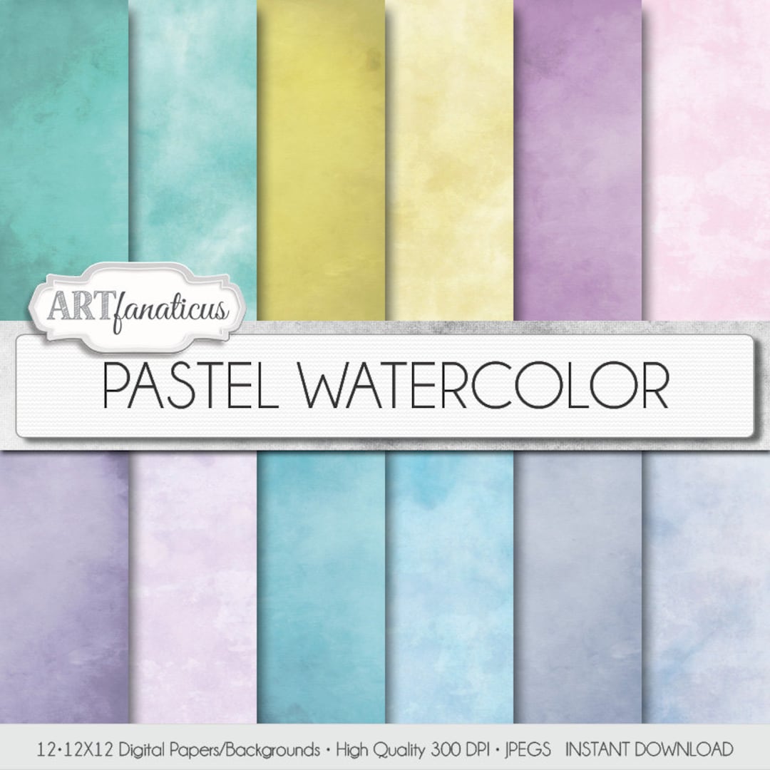 Watercolor Digital Papers "pastel Watercolor" Painted Backgrounds ...
