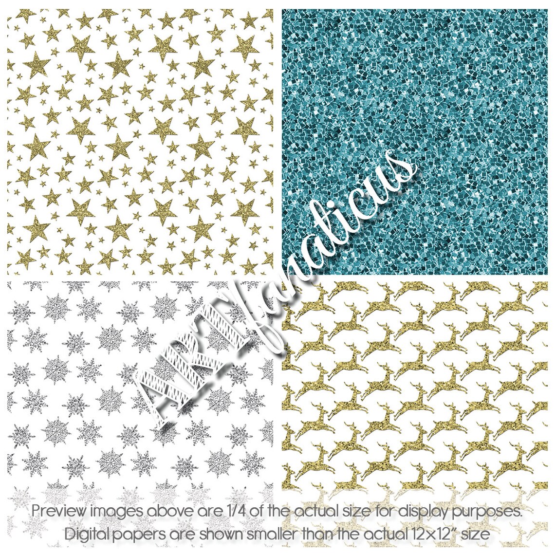 Christmas Glitter Papers christmas BLING Glitter - Etsy