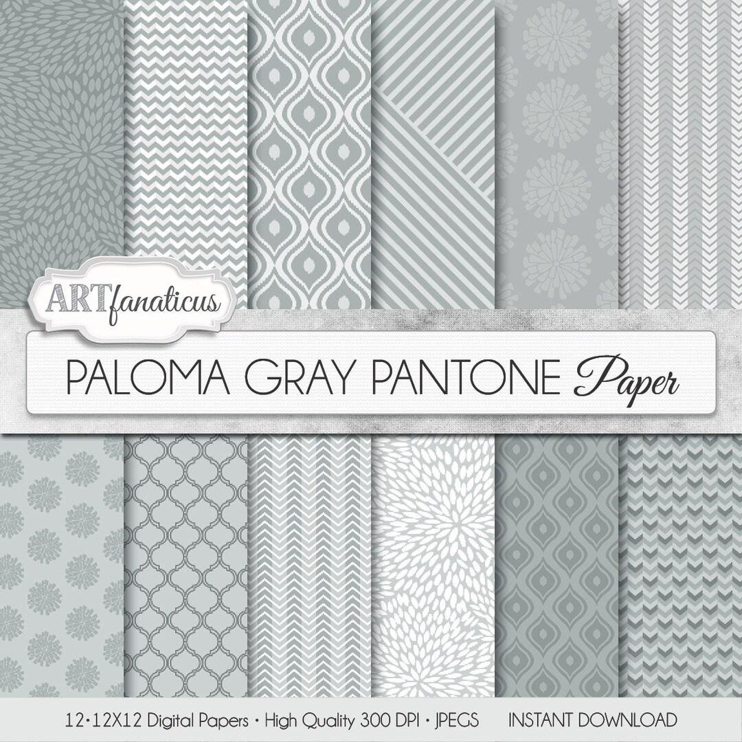 Gray Digital Papers "paloma GRAY Pantone" Gray Color, Geometric Designs ...