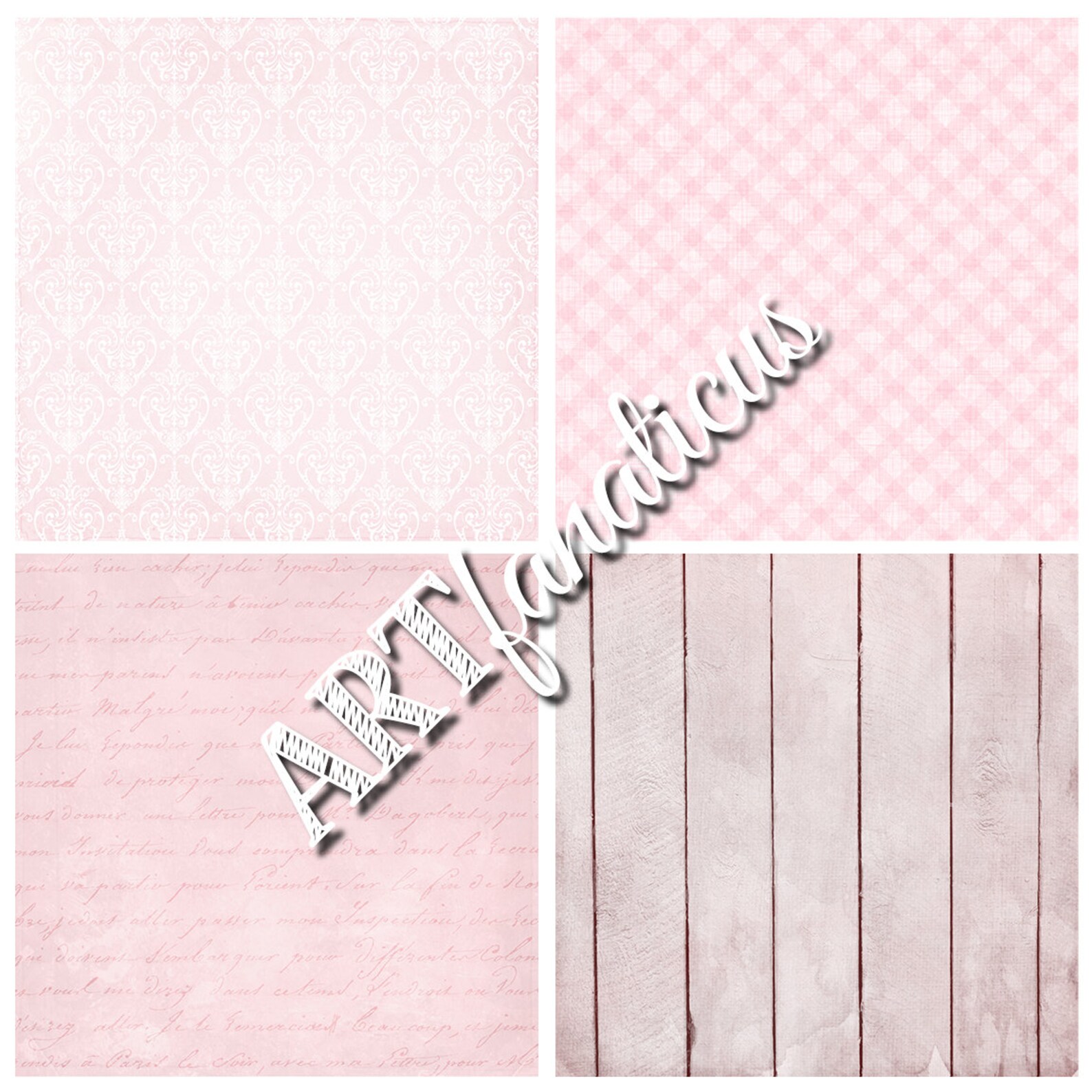 Shabby Chic Digital Papers "pink SHABBY Chic" Rustic, Pink Linen, Pink ...
