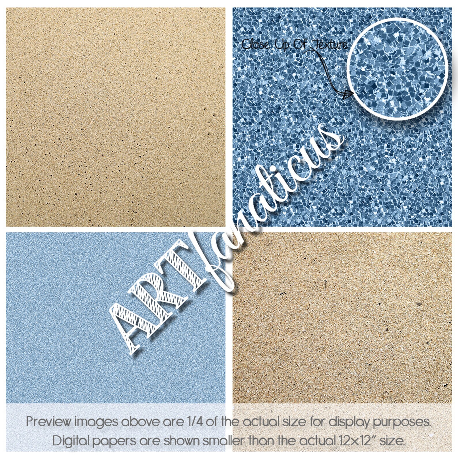 Digital Papers Beach Sand, "sea SAND & Glitter" Beach, Sand, Glitter ...
