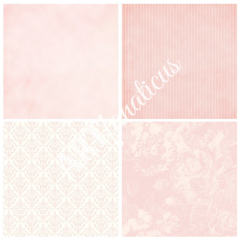 Wedding Digital Papers "pink Romance" Rustic, Pink, Blush, Ivory ...