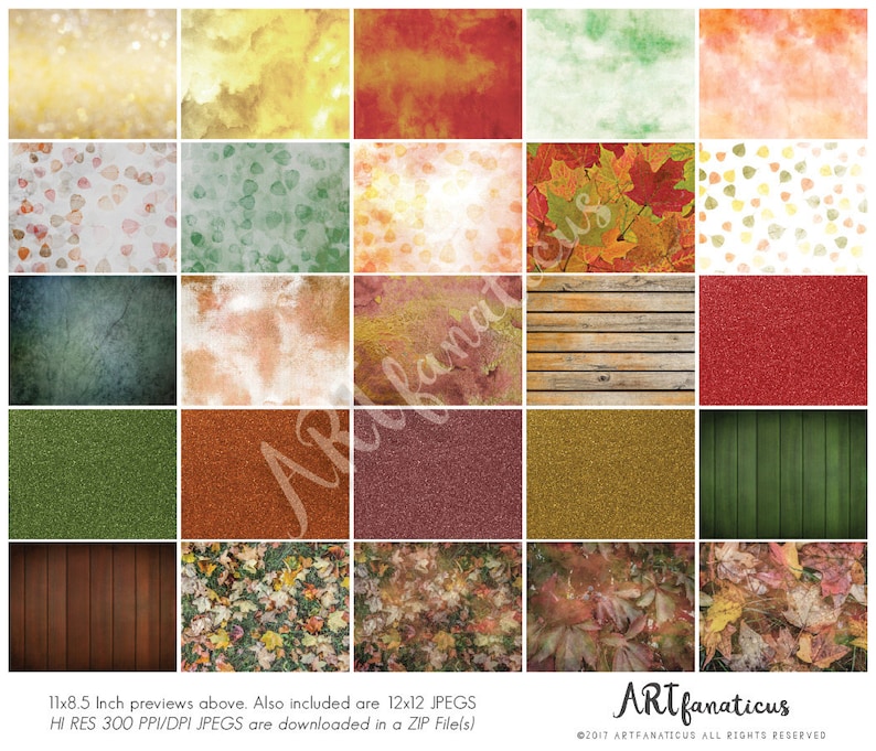 Big Bundle AUTUMN Digital Papers Include 100 Jpegs With 50 Unique ...
