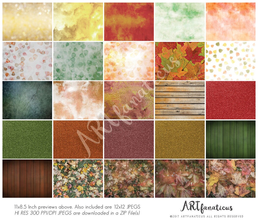 Big Bundle AUTUMN Digital Papers Include 100 Jpegs With 50 Unique ...