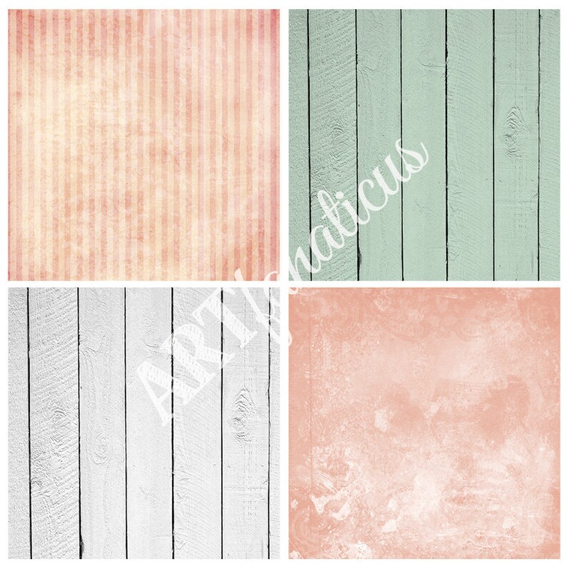 Wedding Digital Papers "shabby CHIC Wedding" Rustic, Pink, White, Mint ...