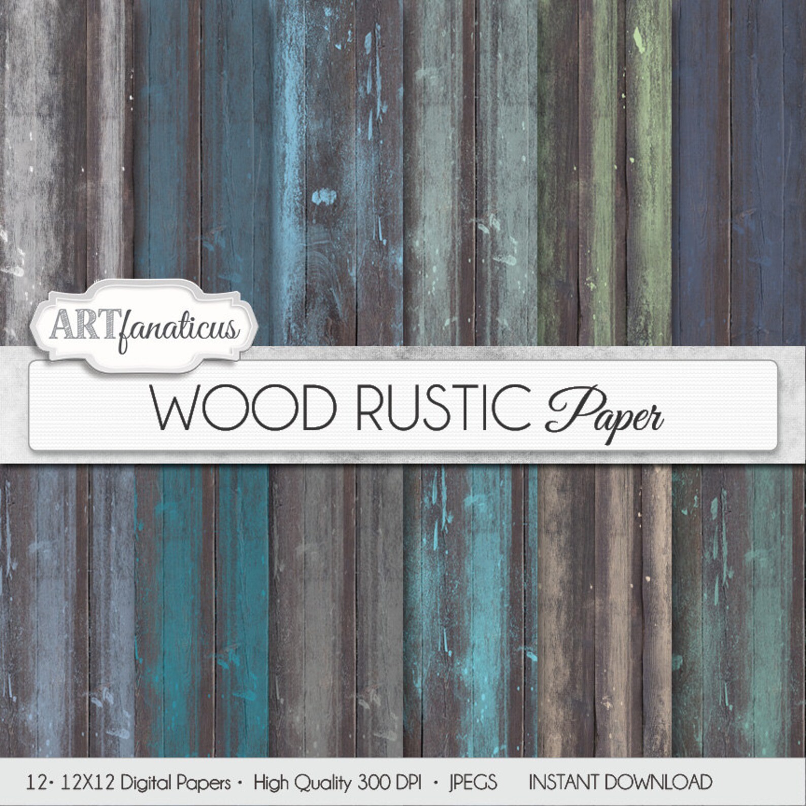 Rustic Wood Papers "wood Rustic" Shabby, Wood Distressed, White, Teal ...