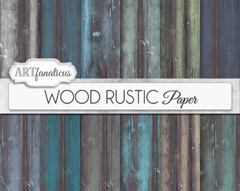 Distressed Wood 2 Natural Wood With Teal - Etsy