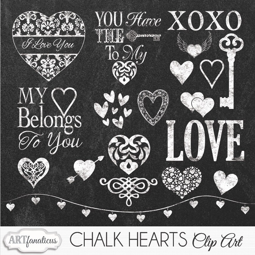 Chalkboard Heart Clip Art