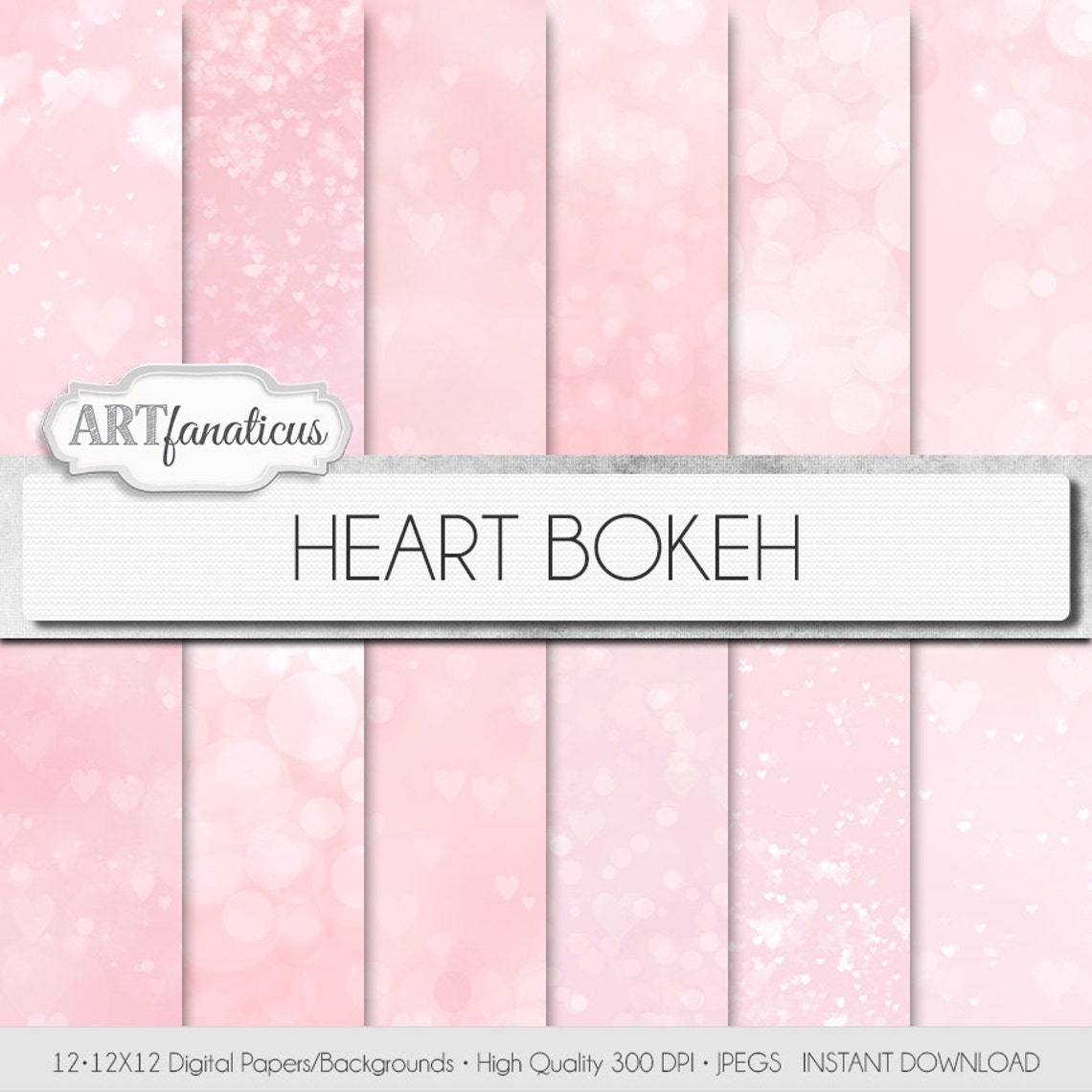Bokeh Digital Papers heart Bokeh Paper Pink - Etsy