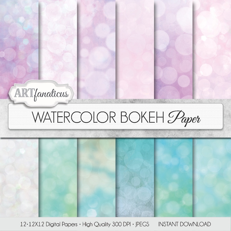 Bokeh Digital Papers "watercolor Bokeh" Pink Bokeh, Green Bokeh ...