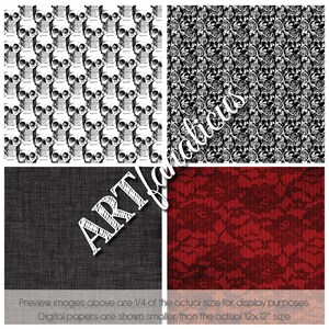Halloween Digital Papers "vintage SKULLS & Flowers" Vintage Flowers ...
