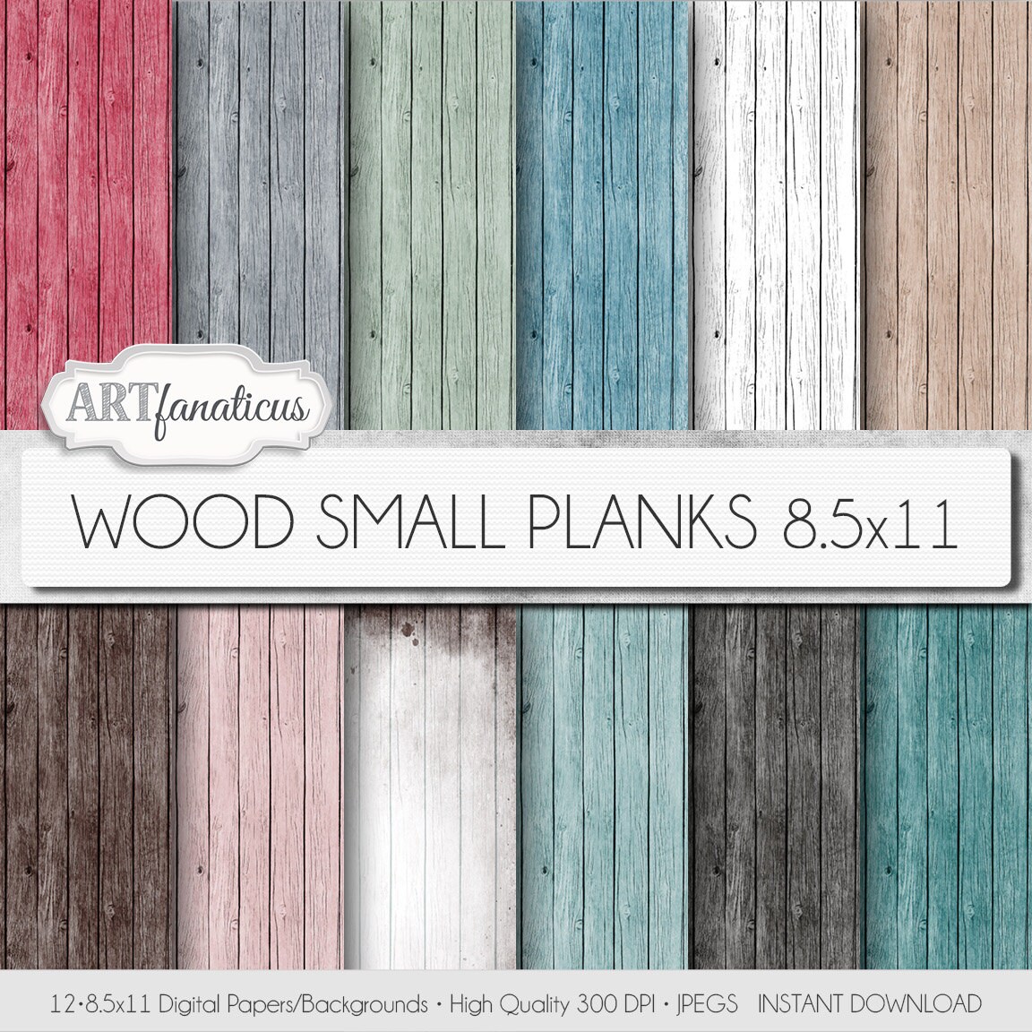 Digital Wood Papers "wood SMALL Planks" Textured Digital Background in ...