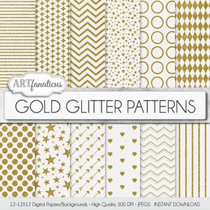 Gold Glitter Papers "gold GLITTER Patterns" White Gold Glitter Patterns ...