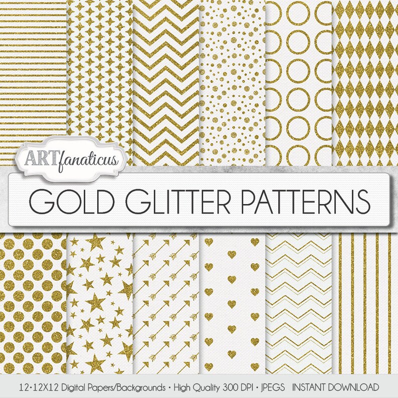 Gold Glitter Papers "gold GLITTER Patterns" White Gold Glitter Patterns ...