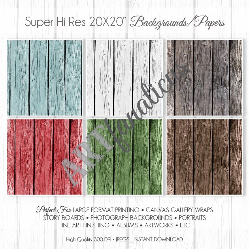 Wood Background Papers painted WOOD 20x20 Wood Texture, Printable ...