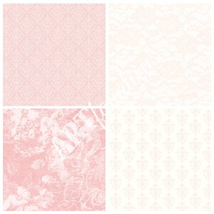 Wedding Digital Papers "pink Romance" Rustic, Pink, Blush, Ivory ...