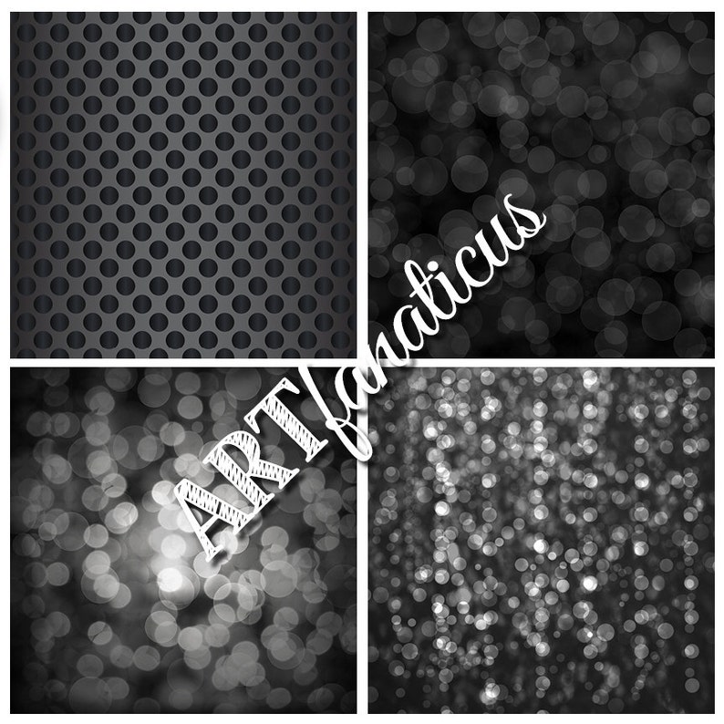 Bokeh Digital Papers "black BOKEH & Glitter" Bokeh Overlay, Black Bokeh ...