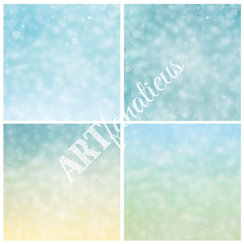 Bokeh Digital Papers " SEA & SKY Bokeh" Bokeh Overlay, Digital ...