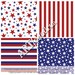 Red, White and Blue 16 Digital Papers "stars & Stripes" Red Stars, Blue ...
