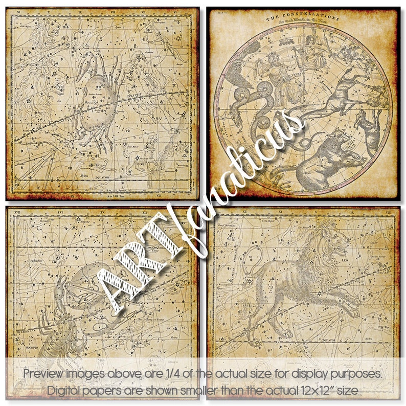 Vintage Astrology Digital Paper vintage Astrology - Etsy