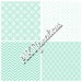 16 Mint Digital Papers "mint" Color Backgrounds With Chevron, Polkadots ...