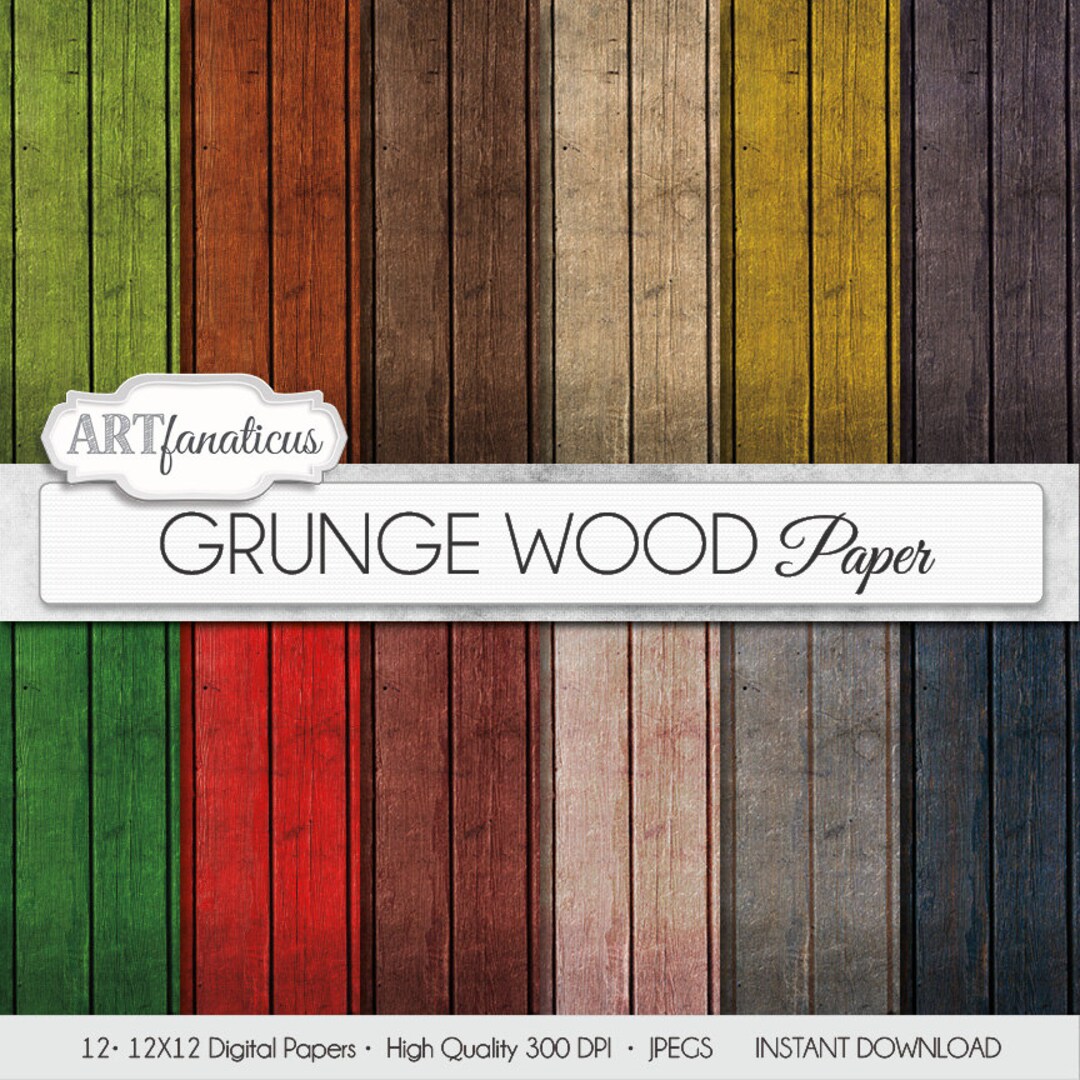 Distressed Wood Digital Papers "grunge Wood" Colored Grunge Wood ...