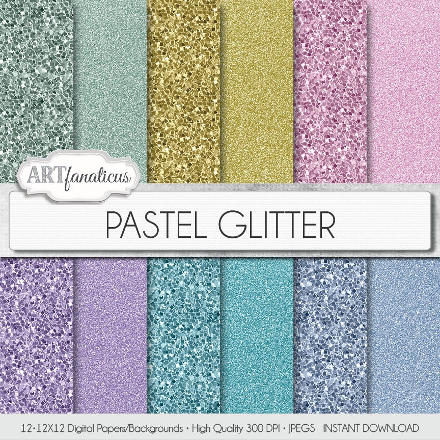 Pastel Glitter Digital Papers pastel Glitter Shimmering Glitter Papers ...
