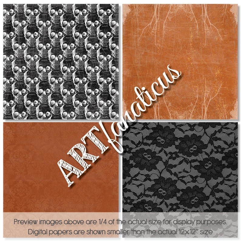 16 halloween Textures Digital Papers Orange - Etsy