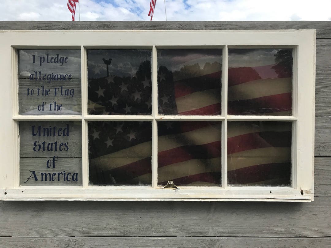 Pledge of Allegiance American Flag Rustic Window - Etsy