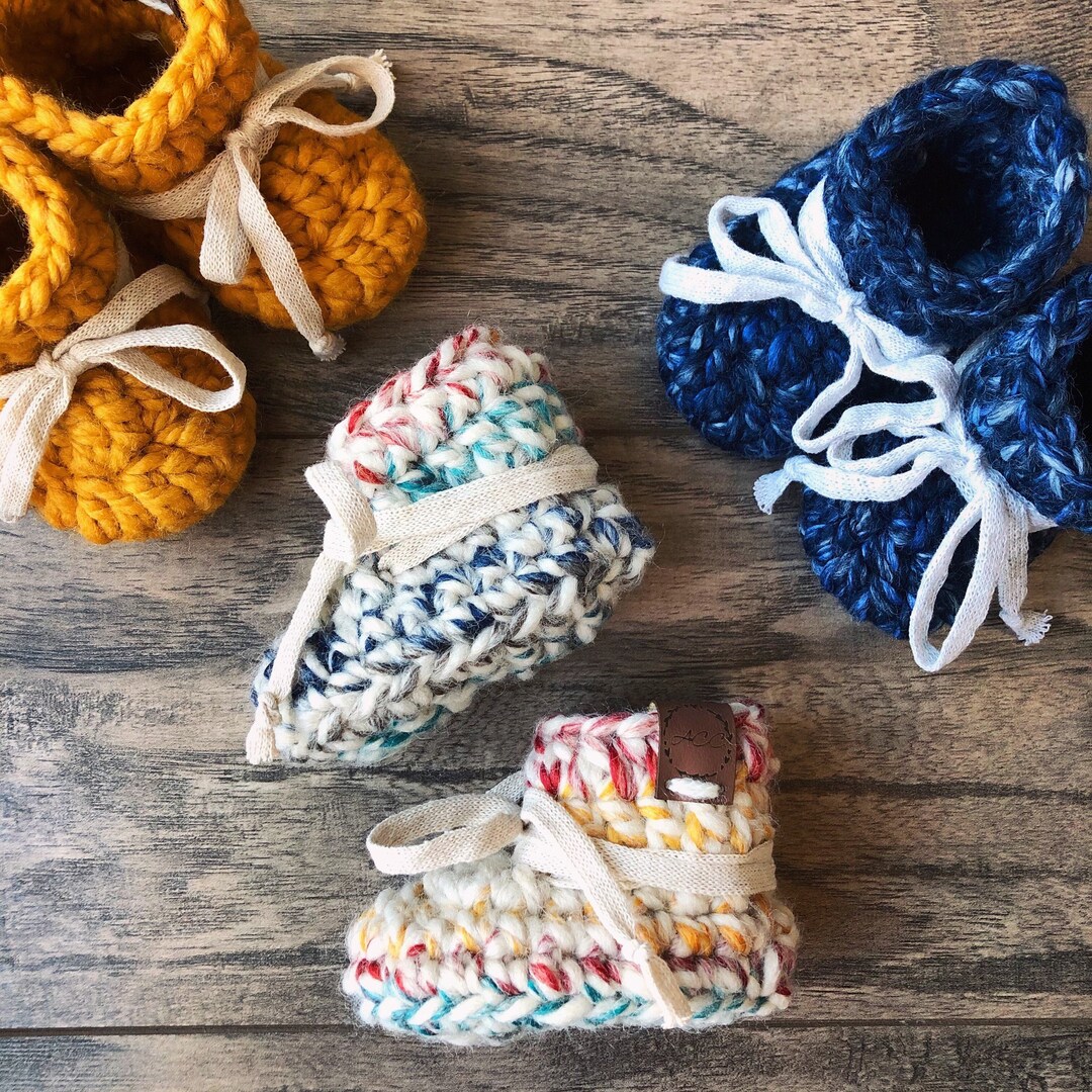 Chunky Cabin Booties / Crochet Baby Booties / Handmade Baby - Etsy