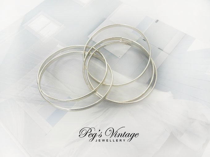 Vintage Silver Tone Bangles Gypsy Bangle Bracelets Stacking - Etsy Canada